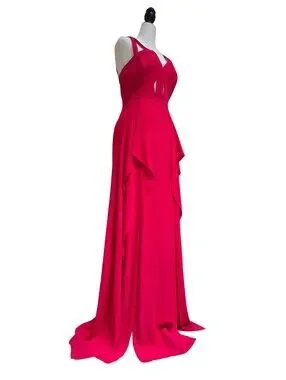 BCBGMaxAzria | Dresses | Bcbgmaxazria Juliana Cutout Ruffle Gown ...